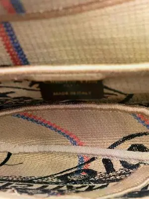 Dior 2022 Mini Embroidered Jute Canvas Saddle Bag - Brown