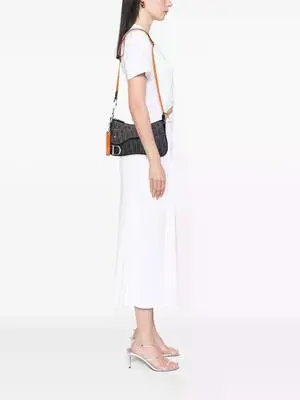 Dior 2015 Oblique Denim Flight Double Saddle Crossbody Bag