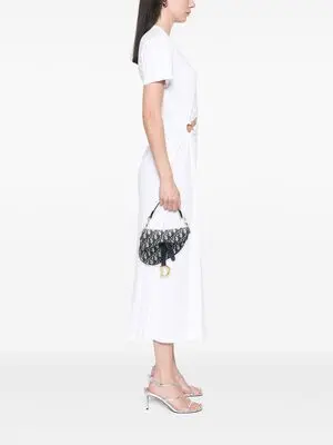 Dior Mini Oblique Canvas Saddle Bag - Blue