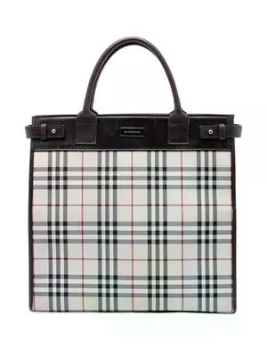 Burberry House Check Canvas Tote Bag - Brown