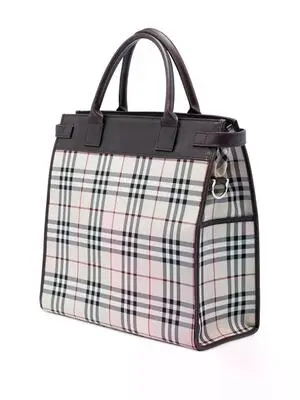 Burberry House Check Canvas Tote Bag - Brown