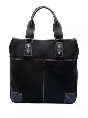 Celine 2007 Macadam Canvas Tote Bag - Black