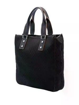 Celine 2007 Macadam Canvas Tote Bag - Black