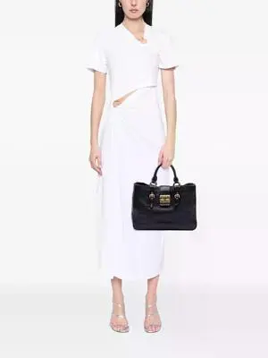 Miu Miu 2010-2025 Goatskin Madras Satchel - Black