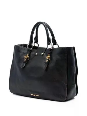 Miu Miu 2010-2025 Goatskin Madras Satchel - Black