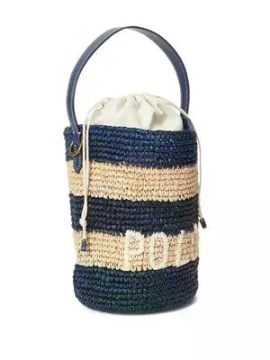 Polo Ralph Lauren Striped Raffia Bucket Bag
