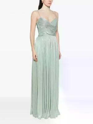 Costarellos Sireen Pleated Maxi Dress - Green