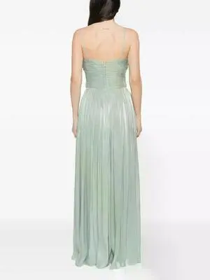 Costarellos Sireen Pleated Maxi Dress - Green