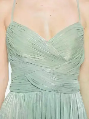 Costarellos Sireen Pleated Maxi Dress - Green