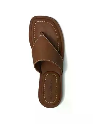 Bernardo Agora Topstitching Sandals - Brown