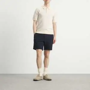 WAX LONDON Naples Mini Geo Knit Polo - Natural