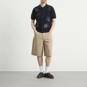 WAX LONDON Tellaro Shapes Embroidery Knit Shirt