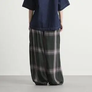 Needles H.d. Rayon Plaid Wide Leg Trousers
