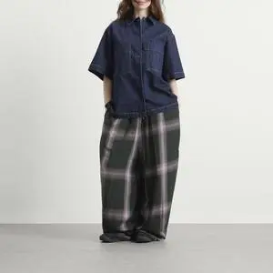 Needles H.d. Rayon Plaid Wide Leg Trousers