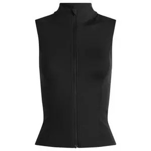 TALA Sleeveless Zip Through Running Top - Black