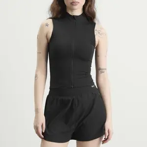 TALA Sleeveless Zip Through Running Top - Black