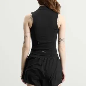 TALA Sleeveless Zip Through Running Top - Black