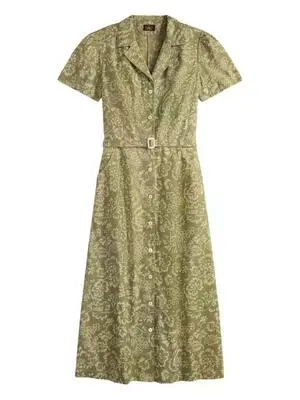 Ralph Lauren Floral Belted Midi Dress - Green