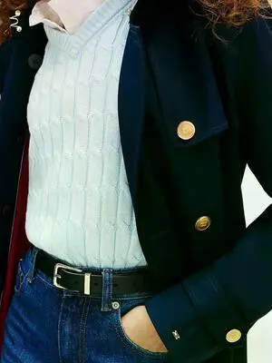 Tommy Hilfiger Belted Button Coat - Blue