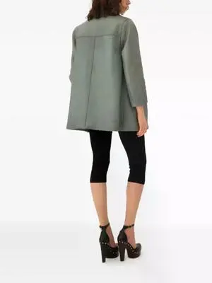 Chloé Buttoned Leather Coat - Blue