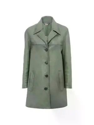 Chloé Buttoned Leather Coat