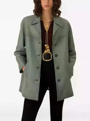 Chloé Buttoned Leather Coat