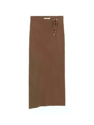 Zadig&Voltaire Lace-up Side Slit Skirt - Brown