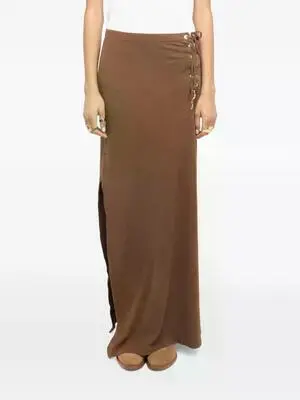 Zadig&Voltaire Lace-up Side Slit Skirt - Brown