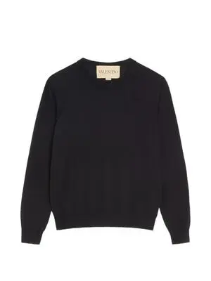 Valentino Garavani Wool Jumper With Vlogo Embroidery - Black