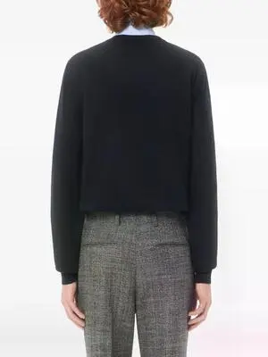 Valentino Garavani Wool Jumper With Vlogo Embroidery - Black