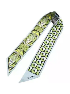 Prada 2010s Floral-print Scarf - Blue