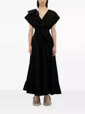 MSGM Ruffled V-neck Dress