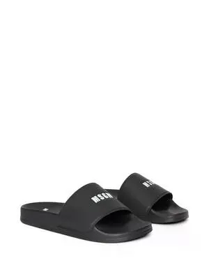MSGM Logo Detail Open-toe Slides - Black