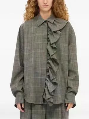 MSGM Ruffled Check Shirt