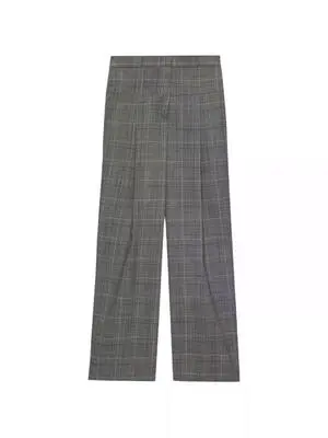 MSGM Plaid Wide-leg Trousers - Grey