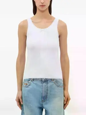 MSGM Lace-trim Bow Top