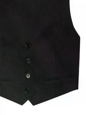 MSGM V-neck Buttoned Waistcoat - Black