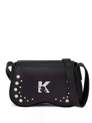 Karl Lagerfeld Mini Stud-embellished Cross Body Bag - Black