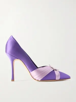 Manolo Blahnik Viera Embellished Two-tone Pumps - Purple