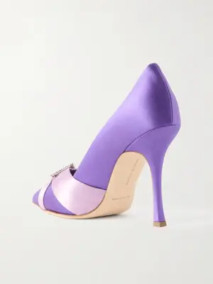 Manolo Blahnik Viera Embellished Two-tone Pumps - Purple