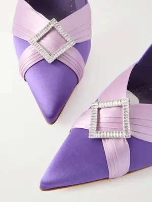 Manolo Blahnik Viera Embellished Two-tone Pumps - Purple