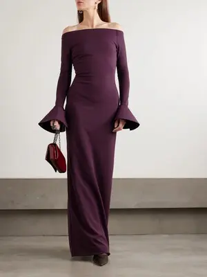 Solace London Anica Off-the-shoulder Gown - Purple