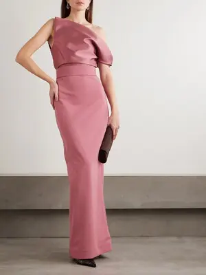 Solace London Magda Off-the-shoulder Gown - Pink