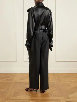 THE FRANKIE SHOP Simona Belted Jacket - Black