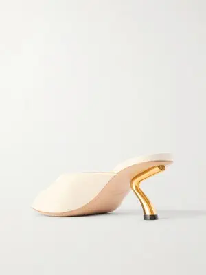 FERRAGAMO Igea Leather Mules - White