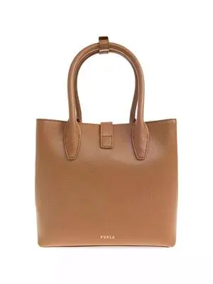 Furla Goccia Small Tote Bag With Lock - Brown