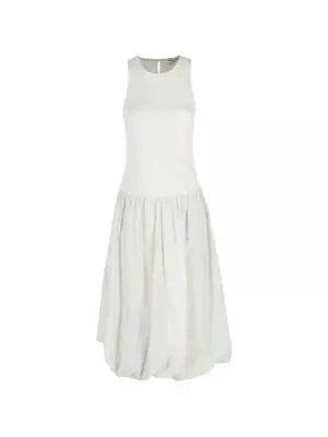 LA PISCINE Sleeveless Gathered Dress