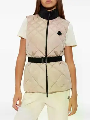 Moncler Quilted Belted Gilet - Neutrals