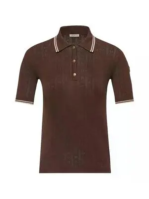 MONCLER Pointelle-Knit Tipped Polo Shirt