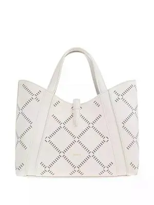 Furla Goccia Perforated Handle Tote - White